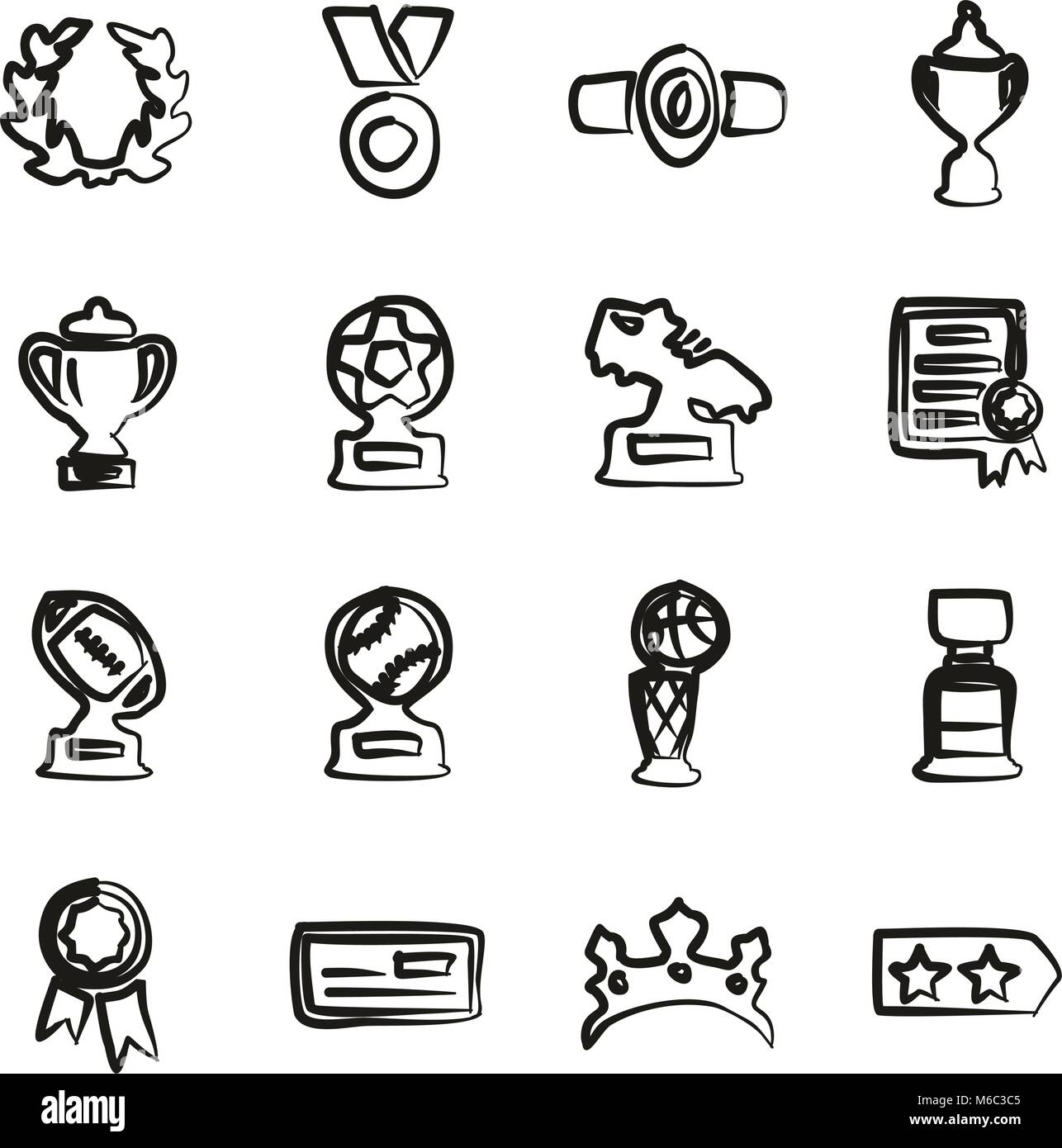 Reward Or Prize Icons Freehand Stock Vector Image & Art - Alamy