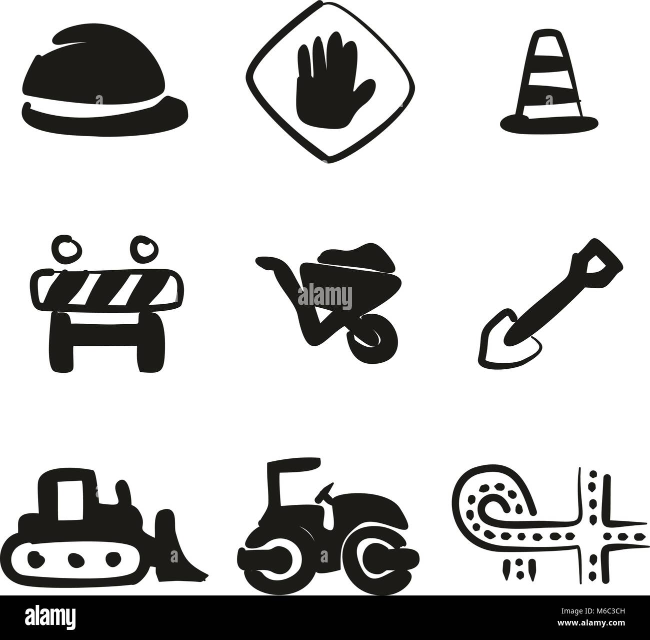 Road Construction Icons Freehand Fill Stock Vector Image & Art - Alamy