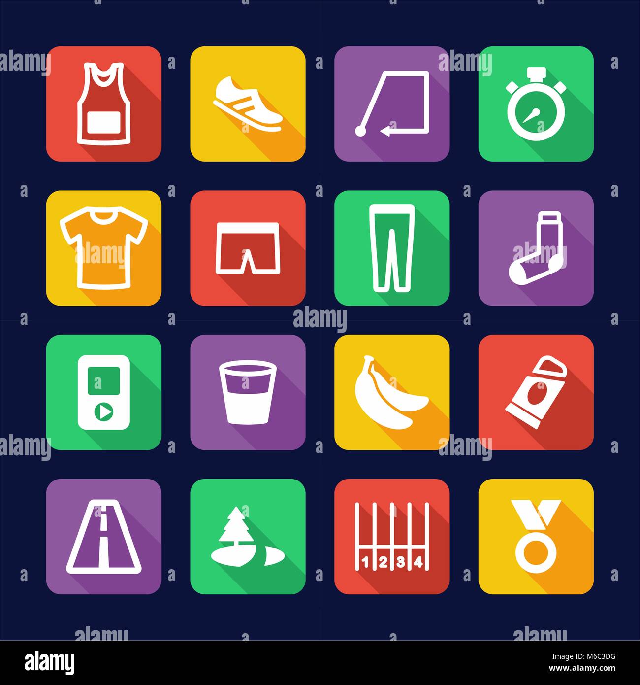 Running Icons Flat Design Circle Stock Vector Image & Art - Alamy