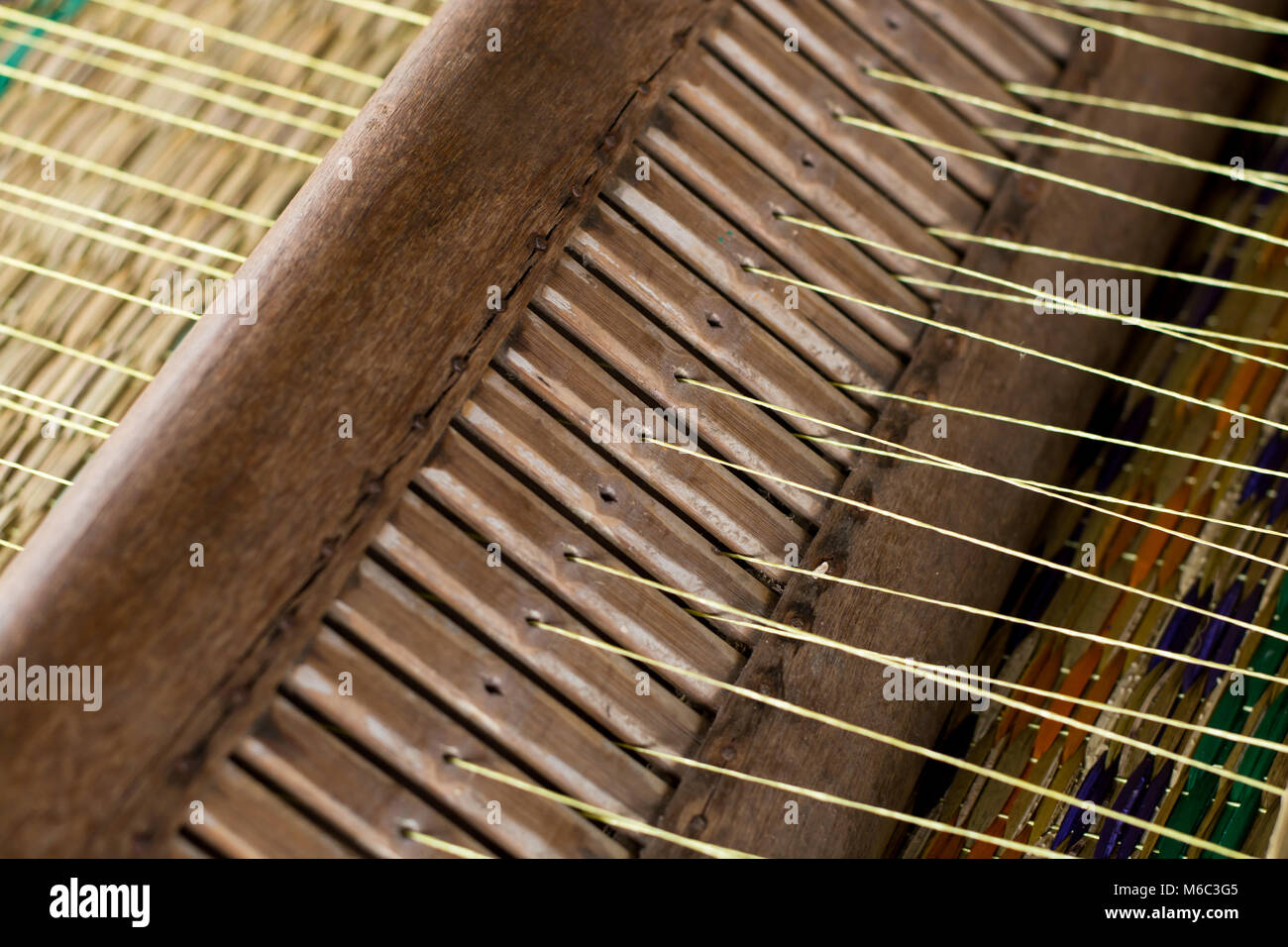 The method to woven reed mat Stock Photo - Alamy
