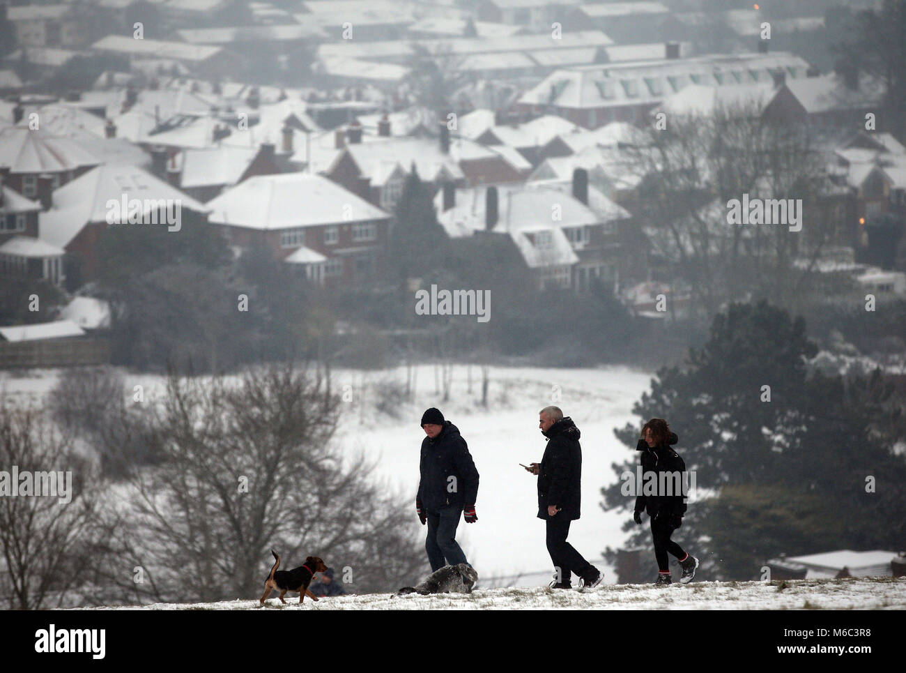 People out walking in the snow in Guildford, as the severe weather ...