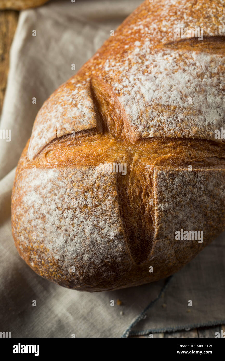 Whole Grain White French Bread Cut into Slices Stock Photo - Alamy