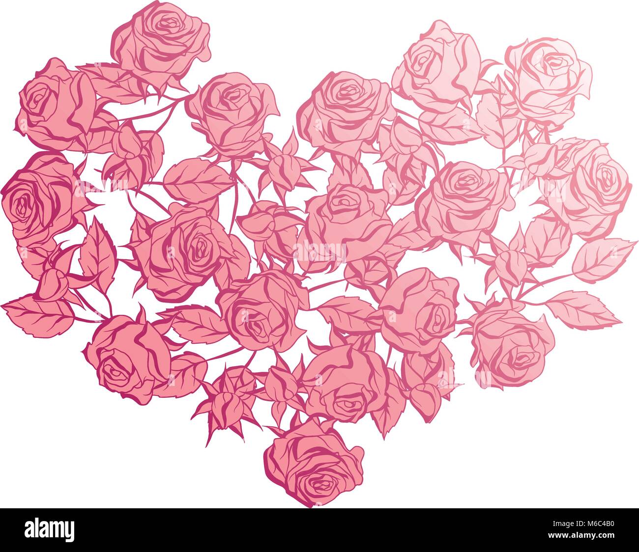 Floral background with pink roses. Vector illustration Stock Vector ...
