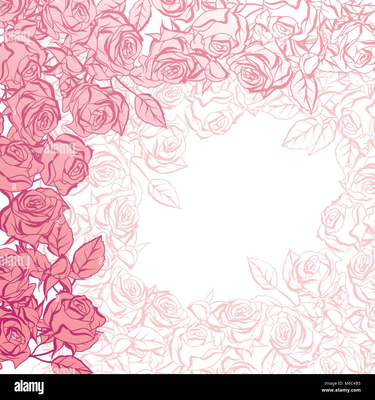 Floral background with pink roses. Vector illustration Stock Vector ...