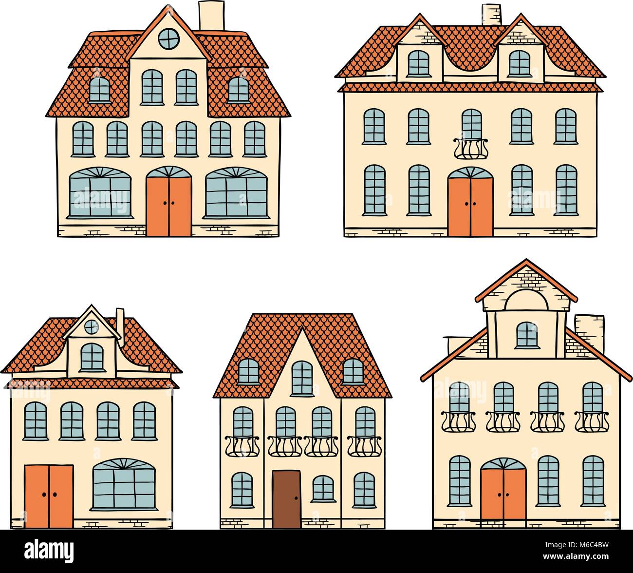 Old town apartment houses Stock Vector Images - Alamy