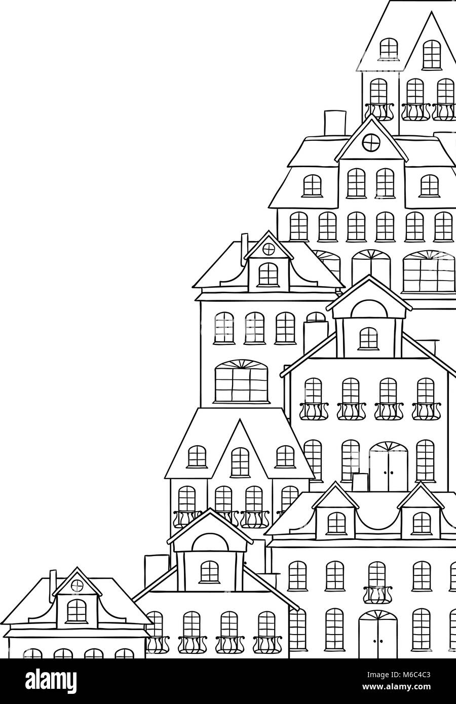 Houses background Black and White Stock Photos & Images - Alamy