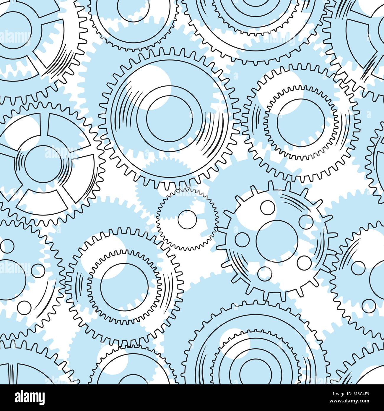 Vector seamless texture with mechanical gear and cogwheel Stock Vector ...