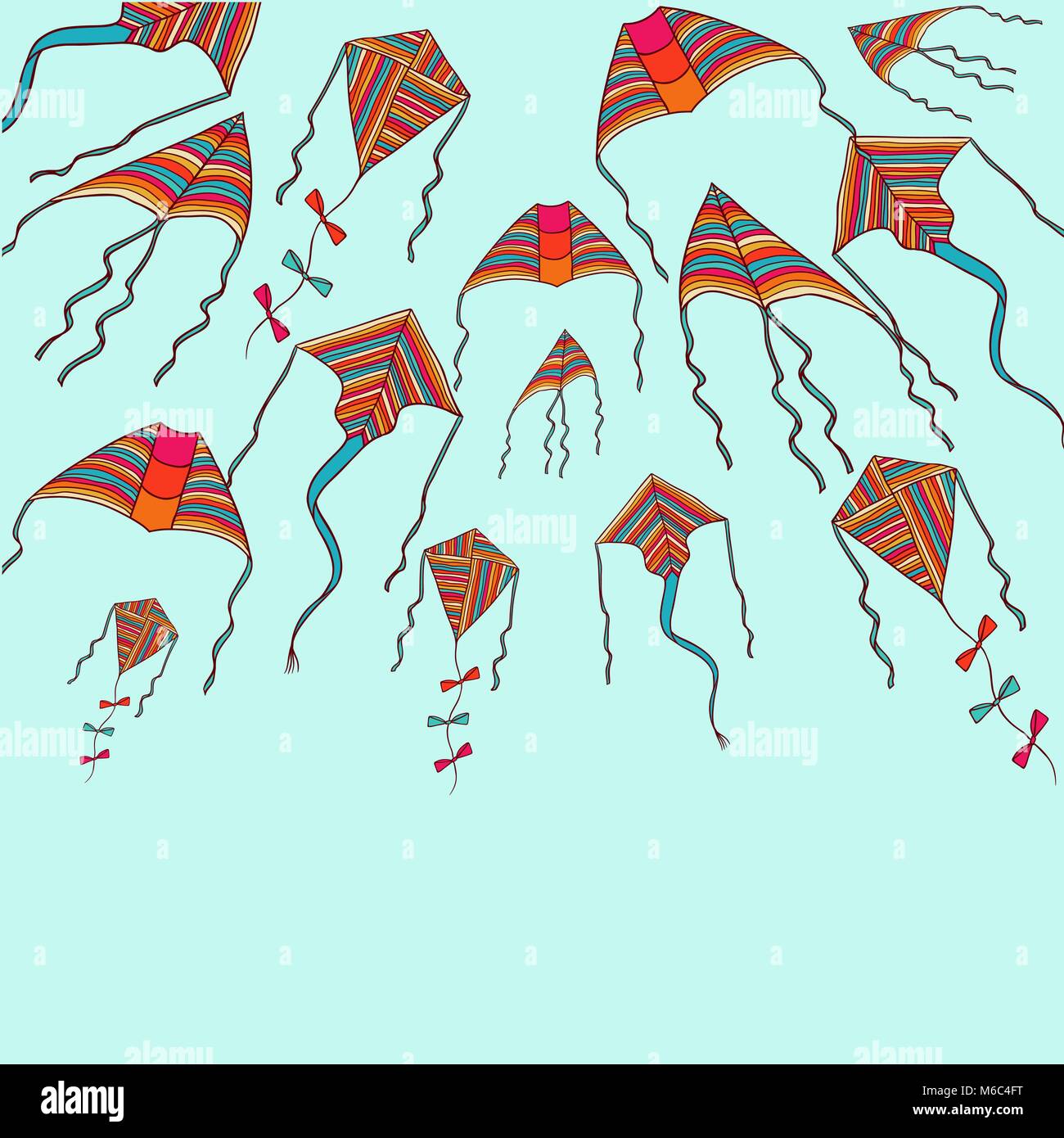 Vector kites for your design. Hand drawn illustration Stock Vector ...