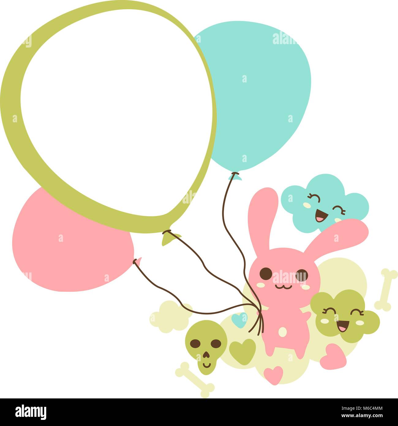 Funny background with kawaii doodle Stock Vector Image & Art - Alamy