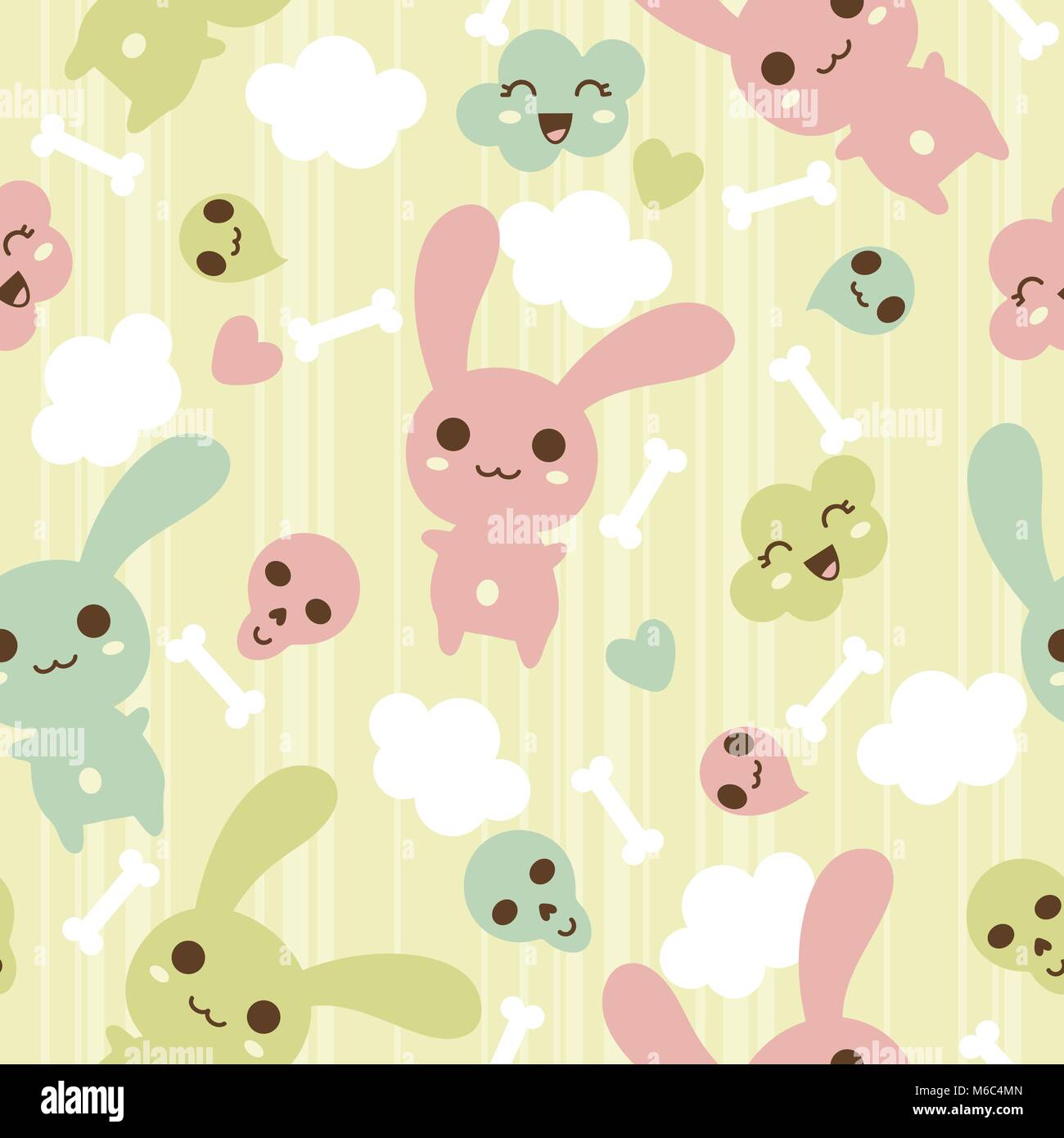 Seamless pattern with kawaii doodle Stock Vector Image & Art - Alamy