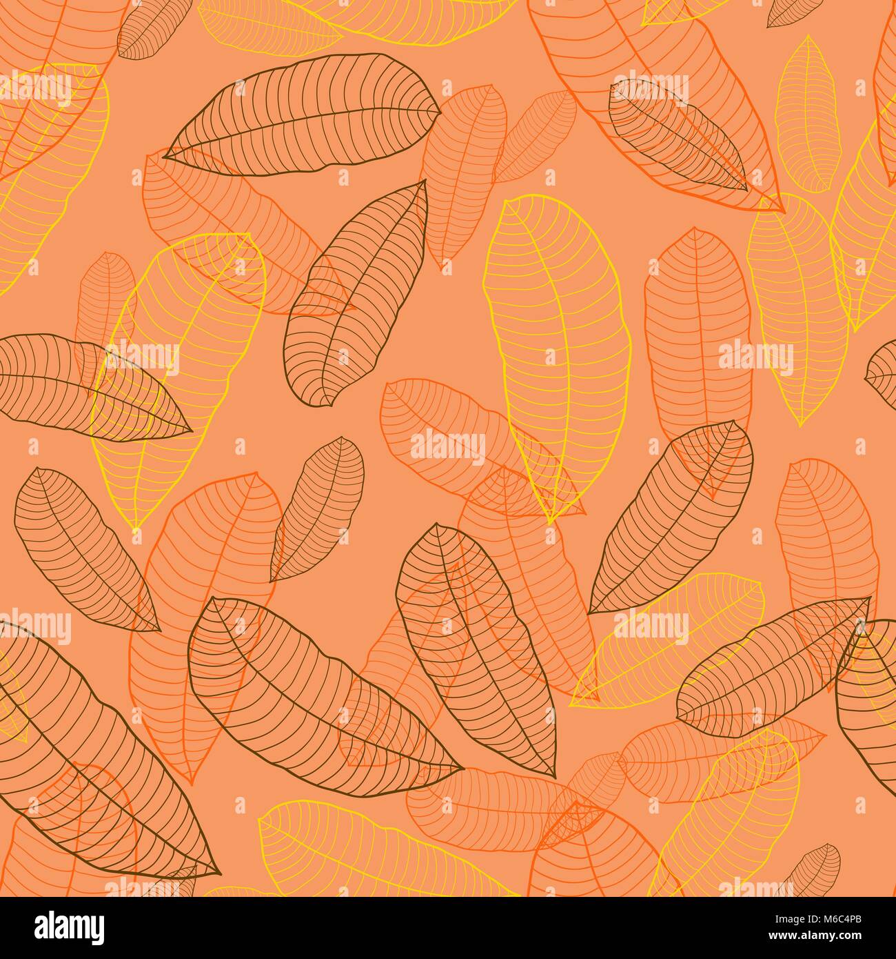 Pattern of autumn macro leaf. Vector seamless background Stock Vector ...