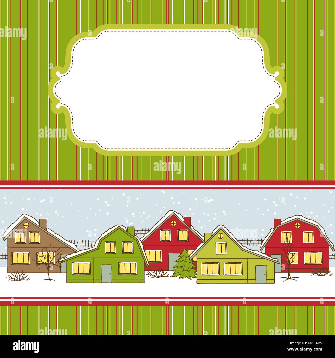 Christmas tree in window night Stock Vector Images - Alamy