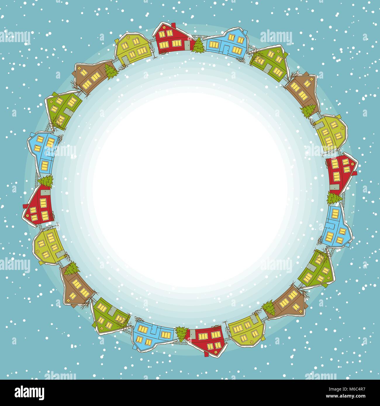 Christmas tree in window night Stock Vector Images - Alamy