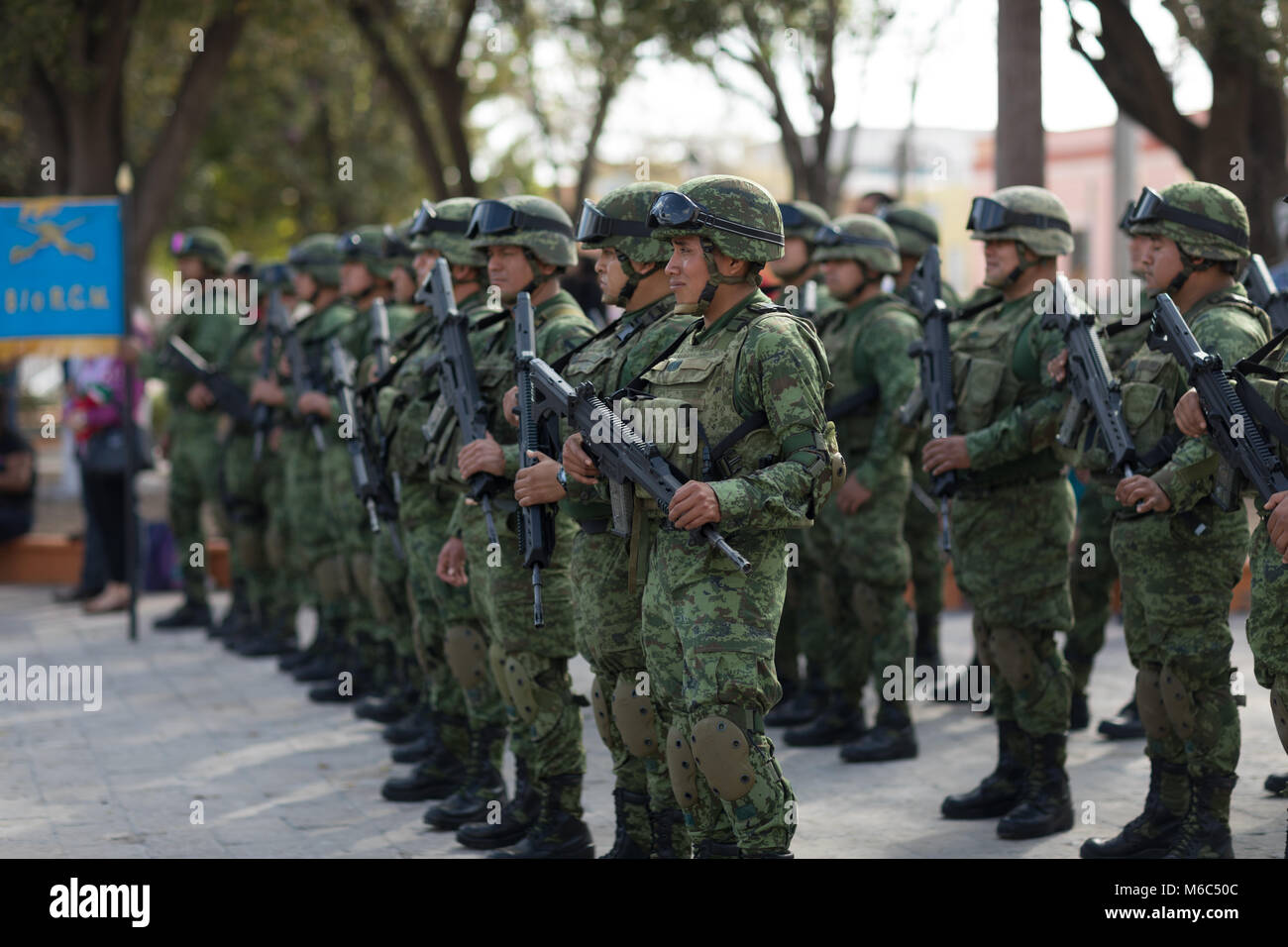 Matamoros, Tamaulipas, Mexico - February 24, 2018: Mexican armed forces ...