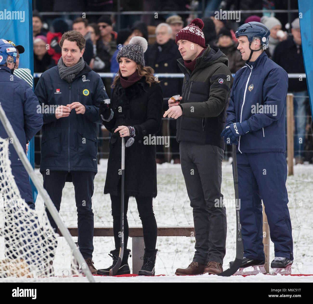 The Duke and Duchess of Cambridge attend a game of Bandy Hockey on the ...