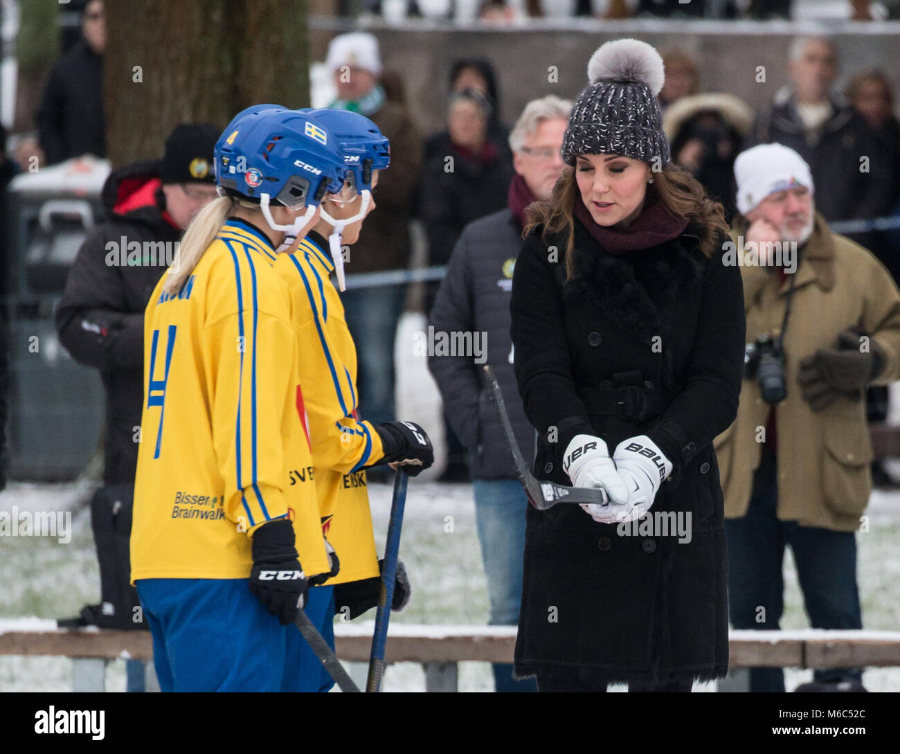The Duke and Duchess of Cambridge attend a game of Bandy Hockey on the ...