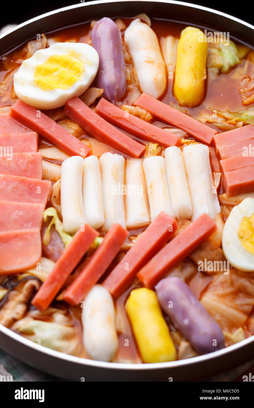 South Korea Hot pot, New Year cake Hot pot Stock Photo - Alamy