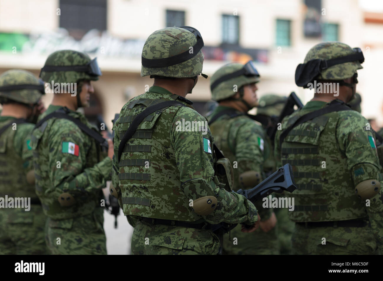 Matamoros, Tamaulipas, Mexico - February 24, 2018: Mexican armed forces ...