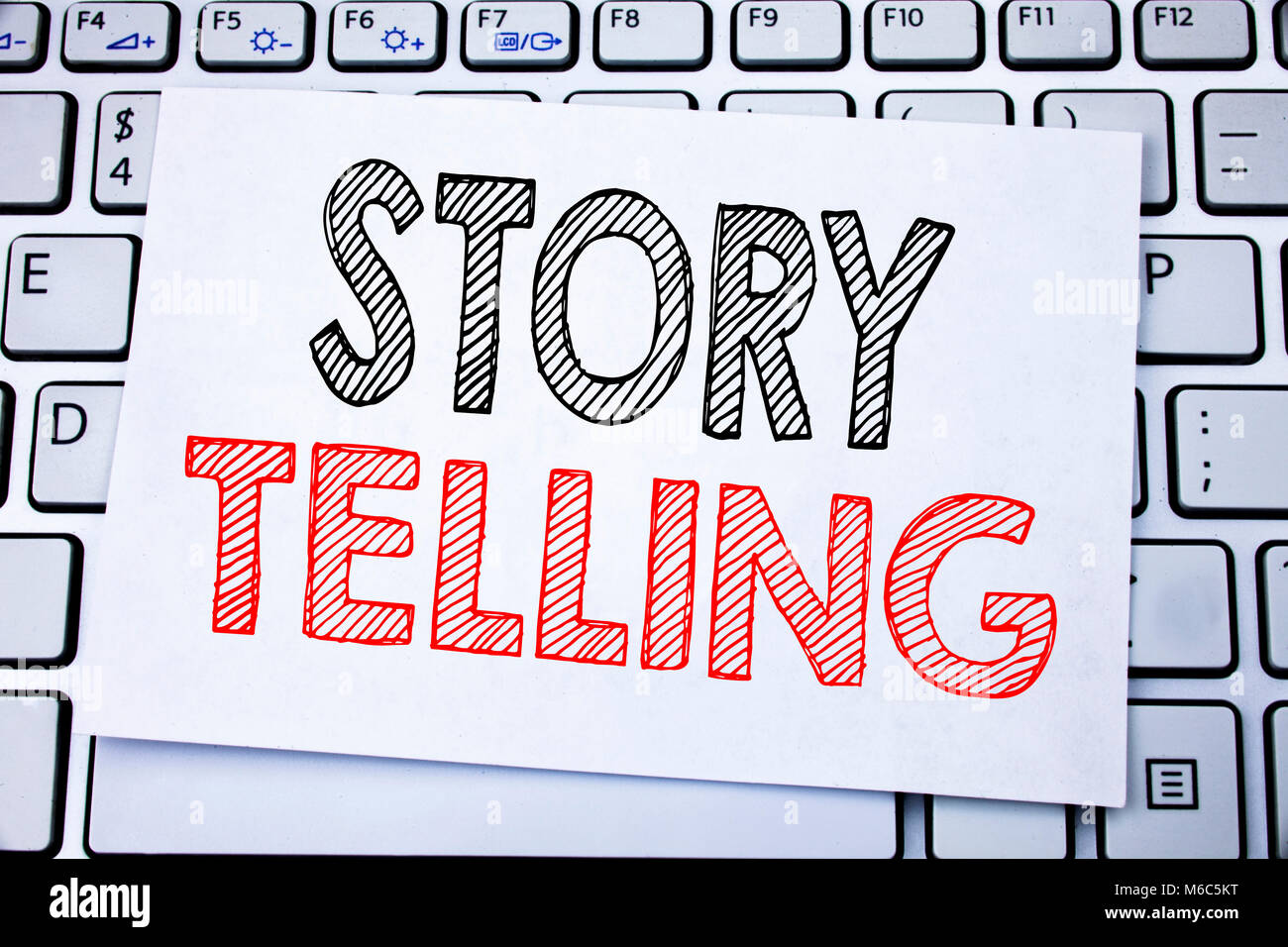 Handwritten text caption showing Storytelling. Business concept writing ...