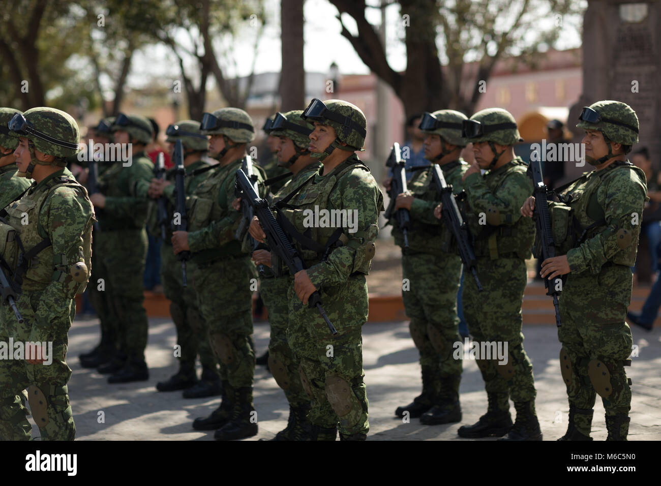 Matamoros, Tamaulipas, Mexico - February 24, 2018: Mexican armed forces ...