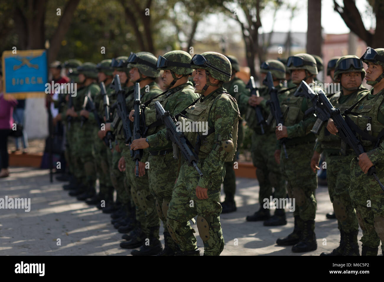 Matamoros, Tamaulipas, Mexico - February 24, 2018: Mexican armed forces ...