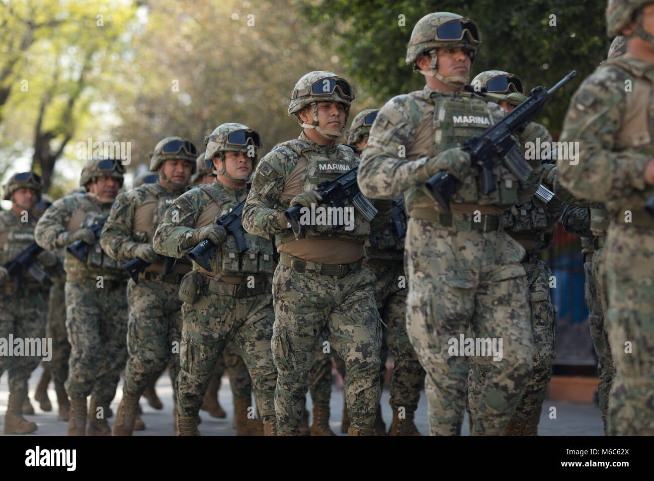 Matamoros, Tamaulipas, Mexico - February 24, 2018: Mexican armed forces ...
