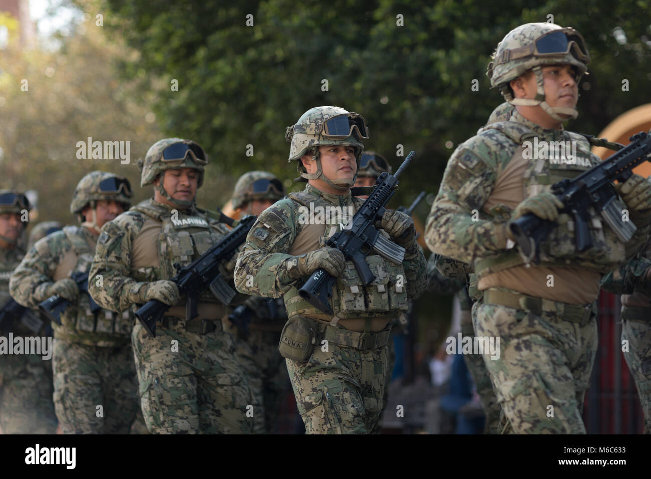 Matamoros, Tamaulipas, Mexico - February 24, 2018: Mexican armed forces ...
