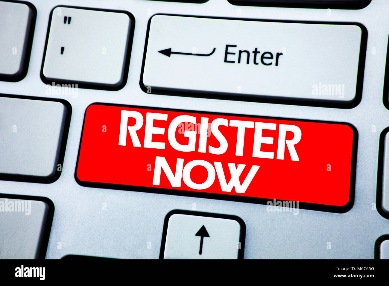 Handwriting Announcement text showing Register Now. Business concept ...