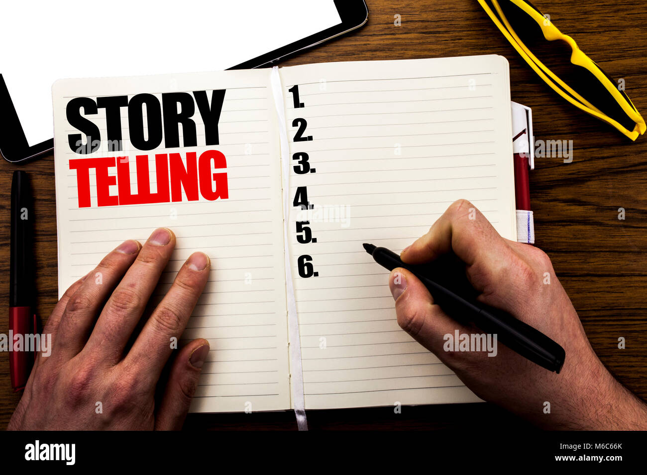 Word, writing Storytelling. Business concept for Teller Story Message ...