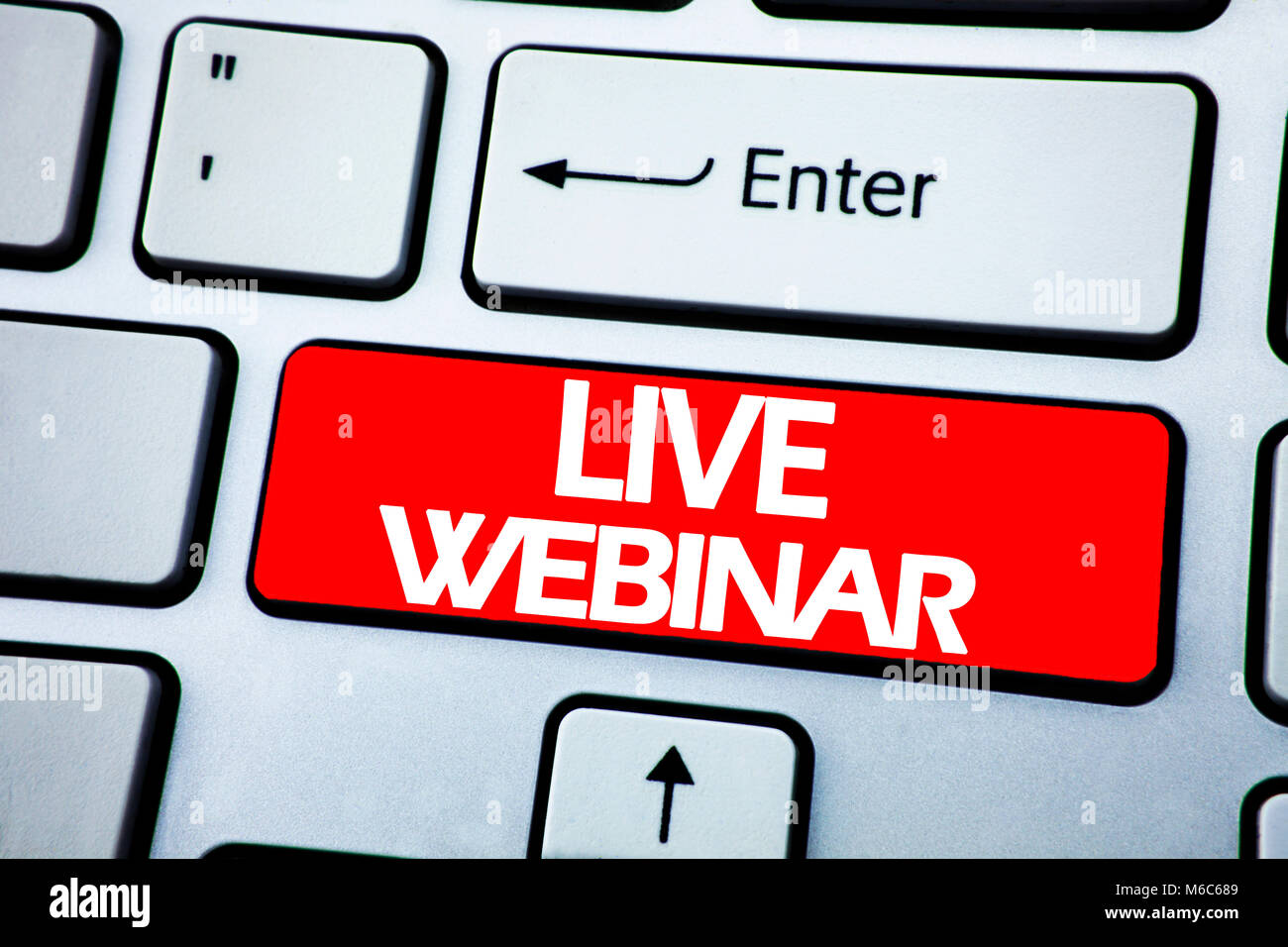Handwriting Announcement text showing Live Webinar. Business concept ...