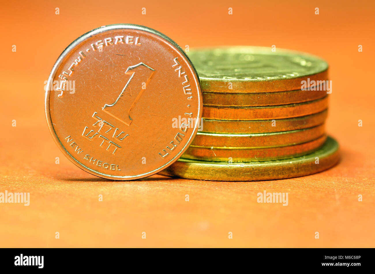 One shekel (sheqel) coin, israeli unit of money Stock Photo - Alamy