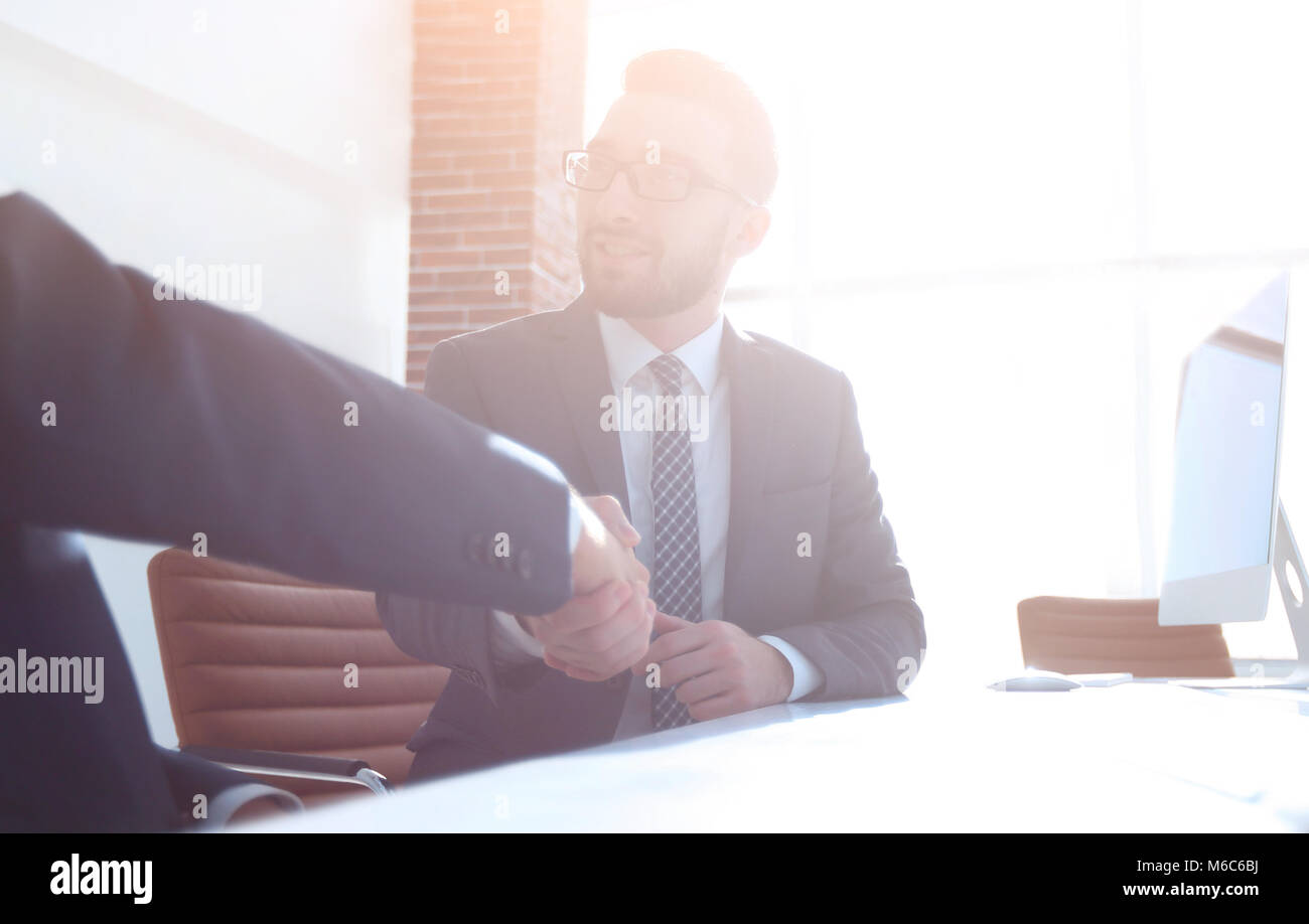 business handshake . photo with copy space Stock Photo - Alamy