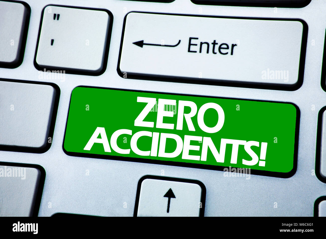 Handwriting Announcement text showing Zero Accidents. Business concept ...