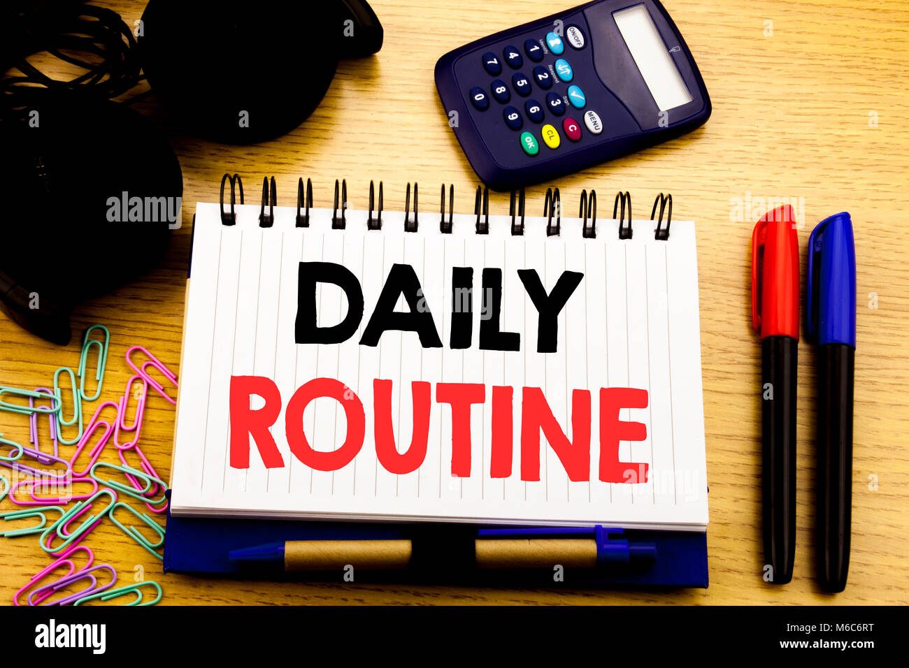 Conceptual hand writing text caption showing Daily Routine. Business ...