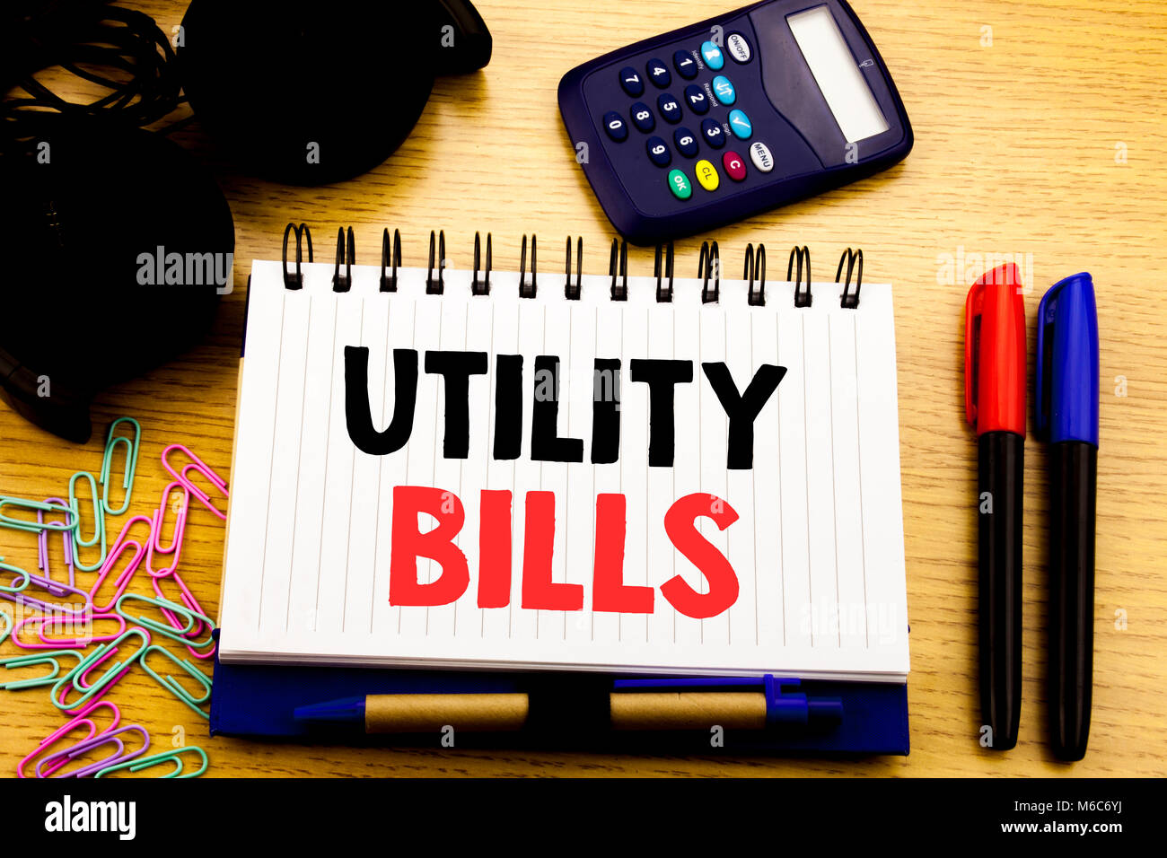 Conceptual hand writing text caption showing Utility Bills. Business ...