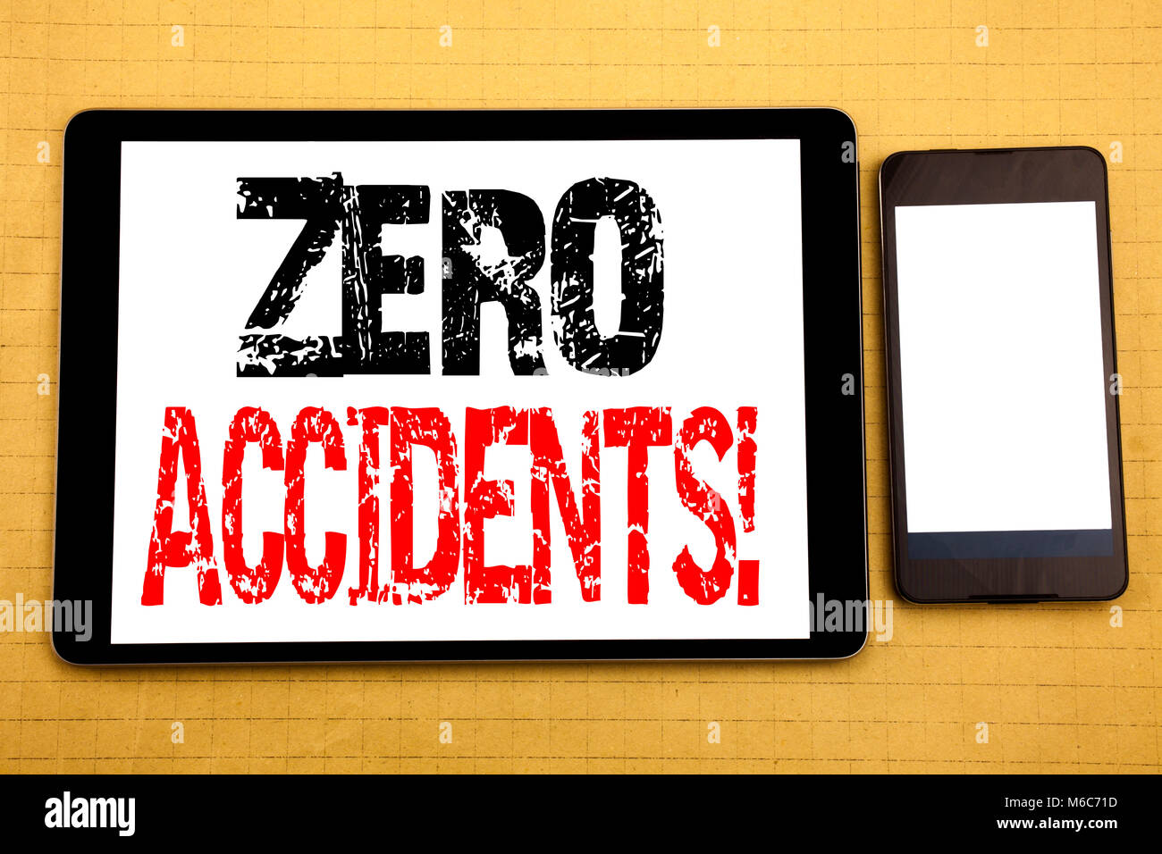 Hand writing text caption inspiration showing Zero Accidents. Business ...