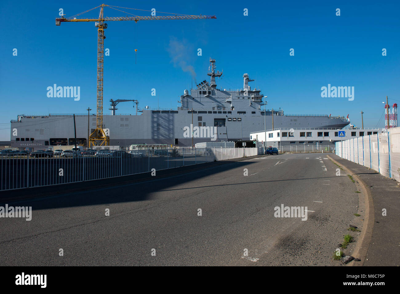 Saint Nazaire, "Vladivostock " Russian aircraft carrier built in the ...