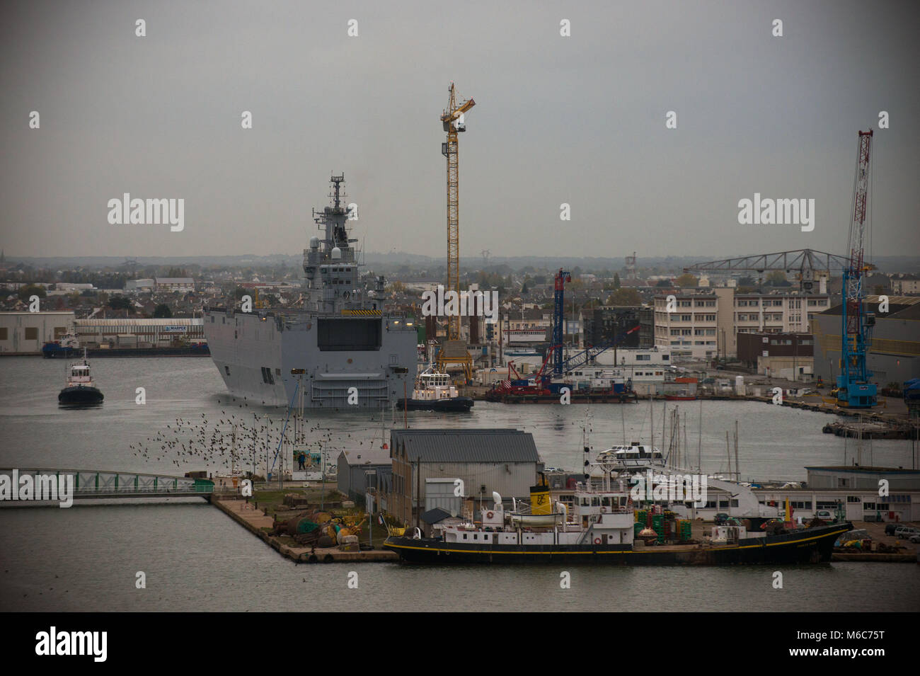 Saint Nazaire, "Vladivostock " Russian aircraft carrier built in the ...