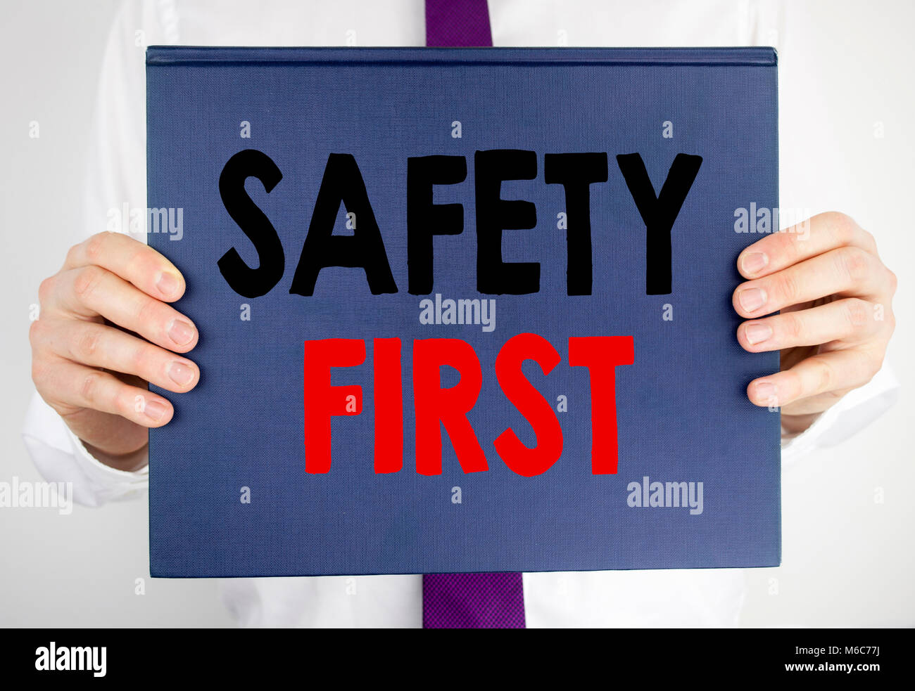 Writing text showing Safety First. Business concept for Safe Warning ...