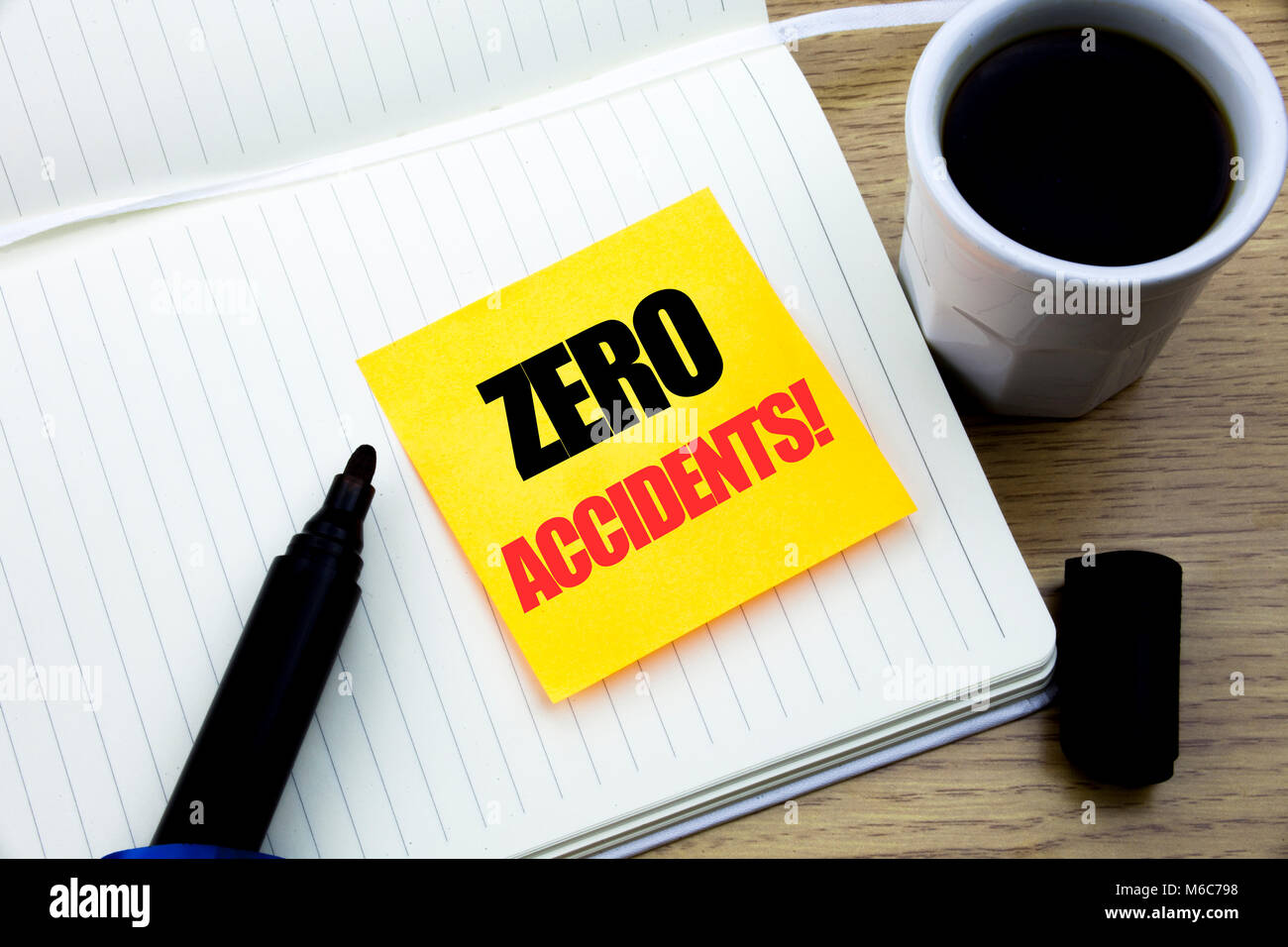 Hand writing text caption inspiration showing Zero Accidents. Business ...