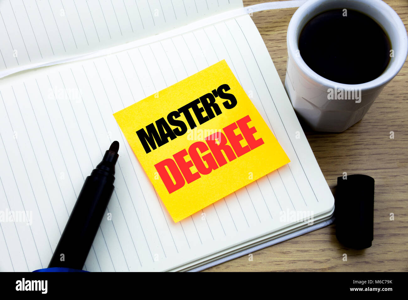 Hand writing text caption inspiration showing Master s Degree. Business ...