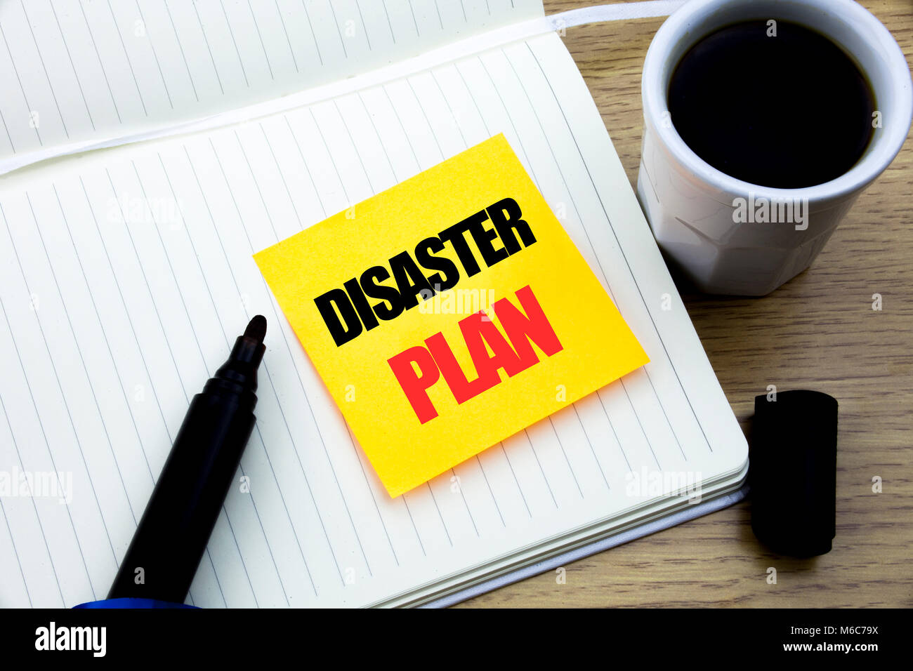 Hand writing text caption inspiration showing Disaster Plan. Business ...