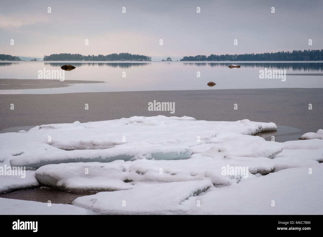 Ice floe at the beach Stock Photo - Alamy