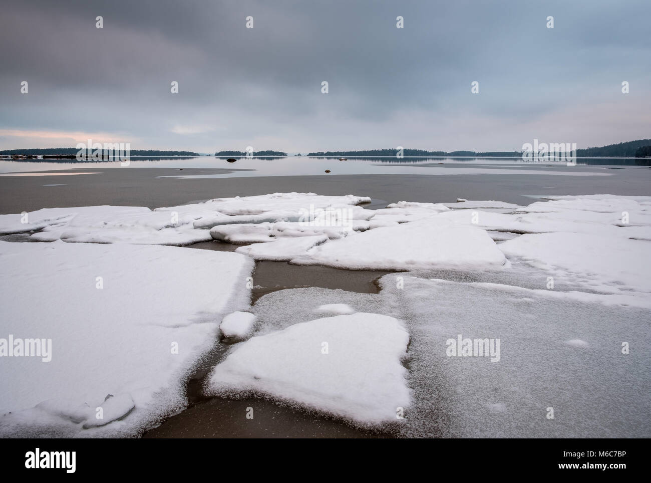Ice floe at the beach Stock Photo - Alamy