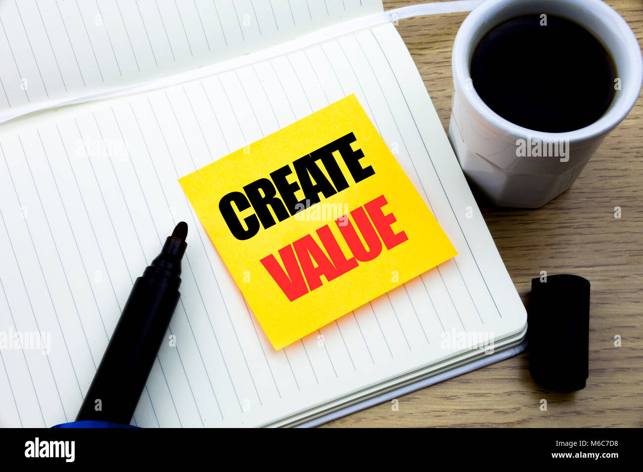 Hand writing text caption inspiration showing Create Value. Business ...