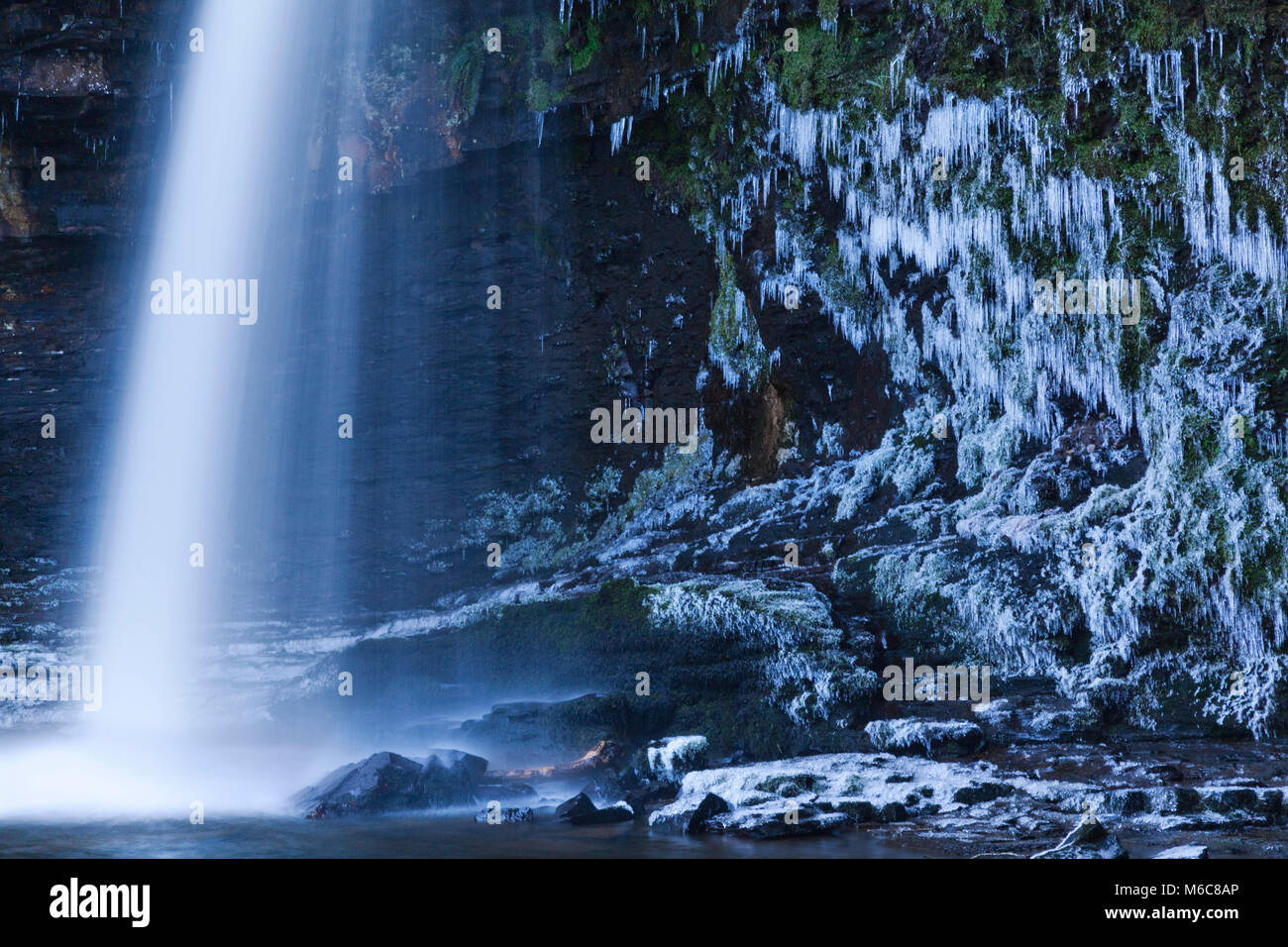 Sqwd Gwladus Waterfall, Brecon Beacons, Wales, UK Stock Photo - Alamy
