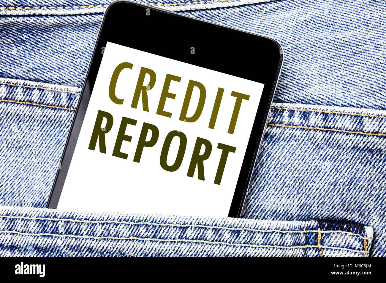 Handwriting Announcement text showing Credit Report. Business concept ...