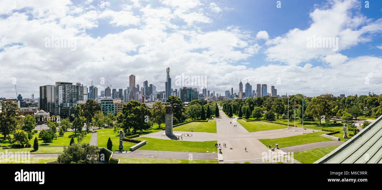 Point of View shot from the Shrine of Remembrance, Melbourne Stock ...