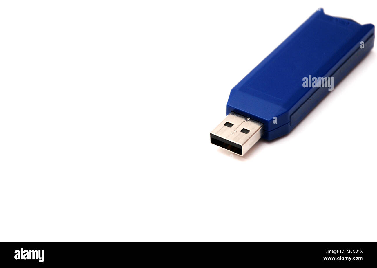 Blue USB flash drive on white background Stock Photo - Alamy