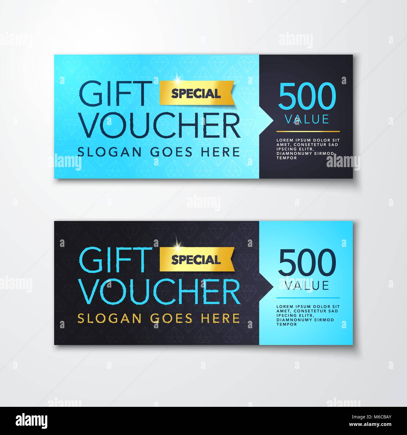 Vector illustration, gift voucher template with clean and modern ...